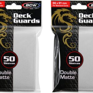 Deck Guard BCW 100ct White Matte Finish for Stardard Size Collectable Cards - Deck Protector Sleeves [2-Pack Bundle]