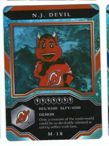 n.j. devil 2021-22 upper deck mvp mascot gaming card #m-18 card new jersey devils hockey