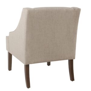 HomePop Swoop Arm Chair armchairs, Tan