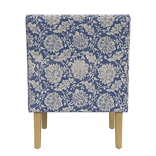 HomePop Swoop Arm Chair armchairs, Blue Floral Print