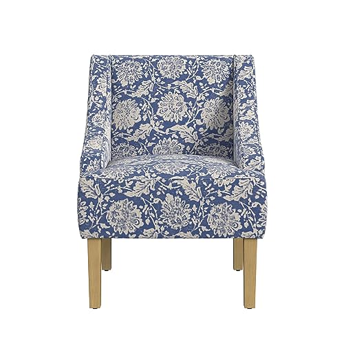 HomePop Swoop Arm Chair armchairs, Blue Floral Print