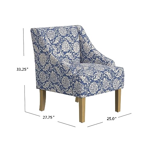 HomePop Swoop Arm Chair armchairs, Blue Floral Print