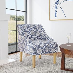 HomePop Swoop Arm Chair armchairs, Blue Floral Print