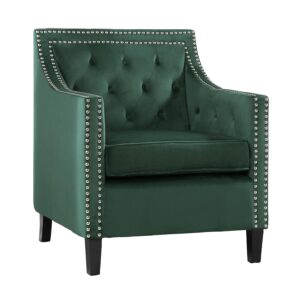 lexicon portola velvet accent chair, green