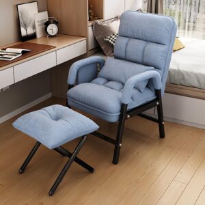 wfccdm relax armchair rocking chairs reclining chair lounge seating sofa chair occasional side chairs, adjustable footrest & backrest, for living room bedroom 50 * 51 * 102cm blue