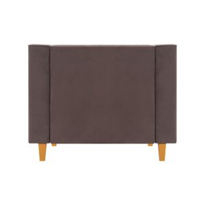 Naomi Home Audrey Velvet Accent Chair for Living Room, Mid Century Chair Arms, Tufted Cushion, Solid Wooden Legs Reading Chairs for Bedroom Comfy - Espresso