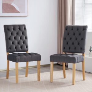 4homart yvonne&f.l.a.m. dining chair with arms modern tufted upholstered accent chair leisure padded chairs with solid wooden legs occasional living room side chairs studded with button nailhead