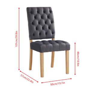 4HOMART Yvonne&F.L.A.M. Dining Chair with Arms Modern Tufted Upholstered Accent Chair Leisure Padded Chairs with Solid Wooden Legs Occasional Living Room Side Chairs Studded with Button Nailhead