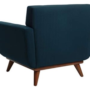 Safavieh Couture Home Opal Mid-Century Dark Teal Linen Tufted Arm Chair