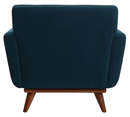 Safavieh Couture Home Opal Mid-Century Dark Teal Linen Tufted Arm Chair