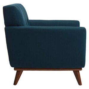 Safavieh Couture Home Opal Mid-Century Dark Teal Linen Tufted Arm Chair