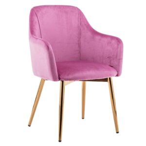 cute velvet occasional chair cozy cushioned seat sturdy gold legs modern living dining room bedroom writing study reading desk chair makeup table chair (color : red)