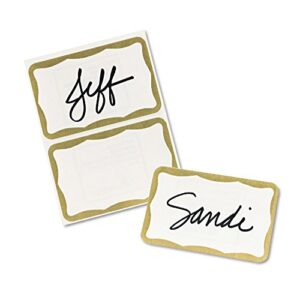 Avery 5146 Name Badge Labels, 2-11/32-Inch x3-3/8-Inch , 100/PK, Gold Border