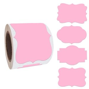 2"x3" pink label stickers, self-adhesive valentine's day gift tag stickers, write on blank labels for essential oil bottles, gifts, name tags, fancy shapes 200pcs