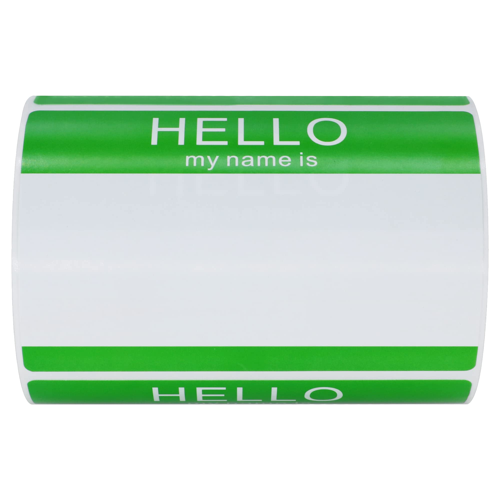 Hycodest Hello My Name is, Sticker Writing Stickers Easy Peel and Stick Badges Sensitive Name Tag 3.5"x2.35", 200 Pcs (Green)