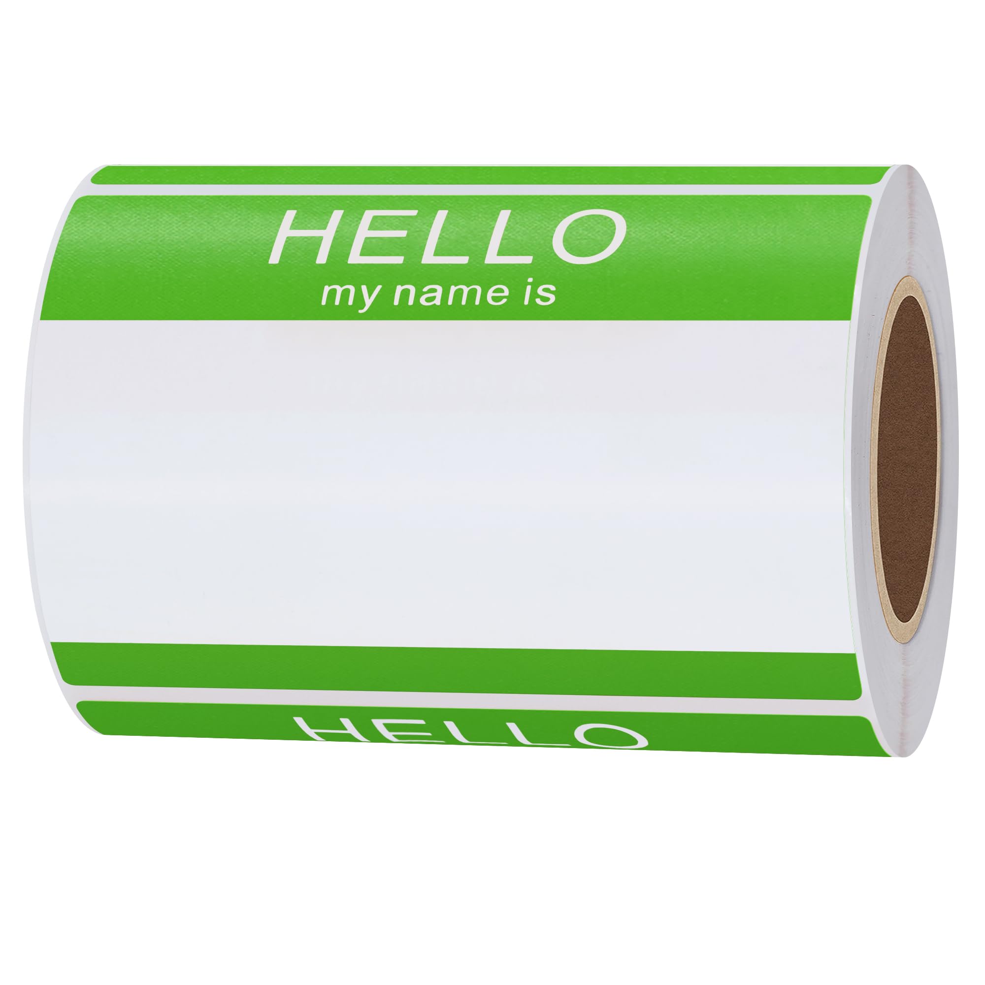 Hycodest Hello My Name is, Sticker Writing Stickers Easy Peel and Stick Badges Sensitive Name Tag 3.5"x2.35", 200 Pcs (Green)