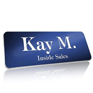 name tag, magnetic name tags, personalized name tags, 1" x 3", durable engravable impact acrylic material, made in the usa by my sign center (classic rectangle)