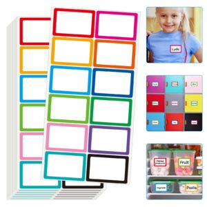 540 pcs 12 colors name tags stickers, 2"x3"plain name tag labels colored blank name stickers for school office home clothes and mailing