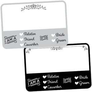 avery premium wedding guest name tags, no lift no curl, black and gray, 36 handwriteable name stickers