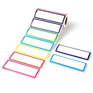 vonical 350pc 7 colors name labels, 6" x2" identification name tags for office, classroom, school, meeting, kindergarten, teachers, parties, warehouses, clothes and mailing