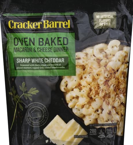 Cracker Barrel Oven Baked Sharp White Cheddar Macaroni and Cheese Dinner (12.3 oz Pouch)