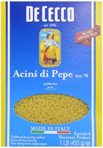 de cecco semolina pasta, acini di pepe no.78, 1 pound