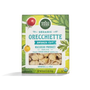 whole foods market, organic orecchiette rigate, 16 ounce