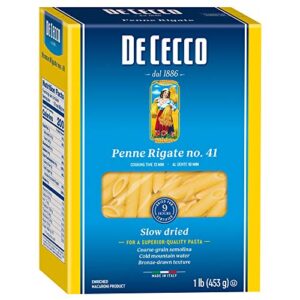 de cecco pasta, penne rigate no.41, 1 pound (pack of 12) - made in italy, high in protein & iron, bronze die