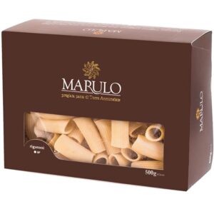 marulo, rigatoni, italian pasta bronze die cut artisan, italian pasta, only 2 ingredients,100% durum semolina. imported italian pasta (1.1 pound). pasta from campania.