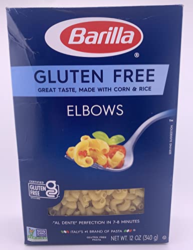 Barilla Gluten Free Pasta Variety Pack- Includes Penne Pasta, Rotini Pasta, and Elbow Macaroni Pasta Noodles. Barilla Pasta Bulk Set by Snackivore (3 x 12oz Boxes).