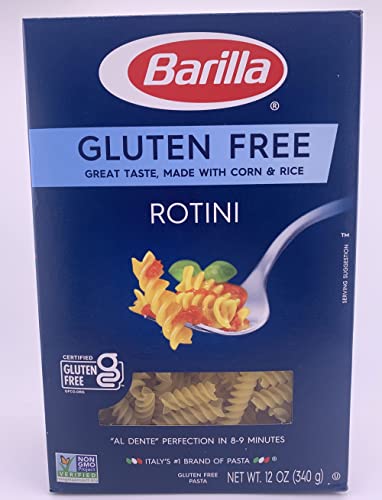 Barilla Gluten Free Pasta Variety Pack- Includes Penne Pasta, Rotini Pasta, and Elbow Macaroni Pasta Noodles. Barilla Pasta Bulk Set by Snackivore (3 x 12oz Boxes).