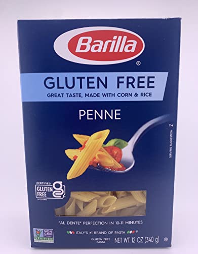 Barilla Gluten Free Pasta Variety Pack- Includes Penne Pasta, Rotini Pasta, and Elbow Macaroni Pasta Noodles. Barilla Pasta Bulk Set by Snackivore (3 x 12oz Boxes).