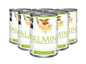 palmini linguine pasta | low-carb, low-calorie hearts of palm pasta | keto, gluten free, vegan, non-gmo | as seen on shark tank | (14 ounce - pack of 6)