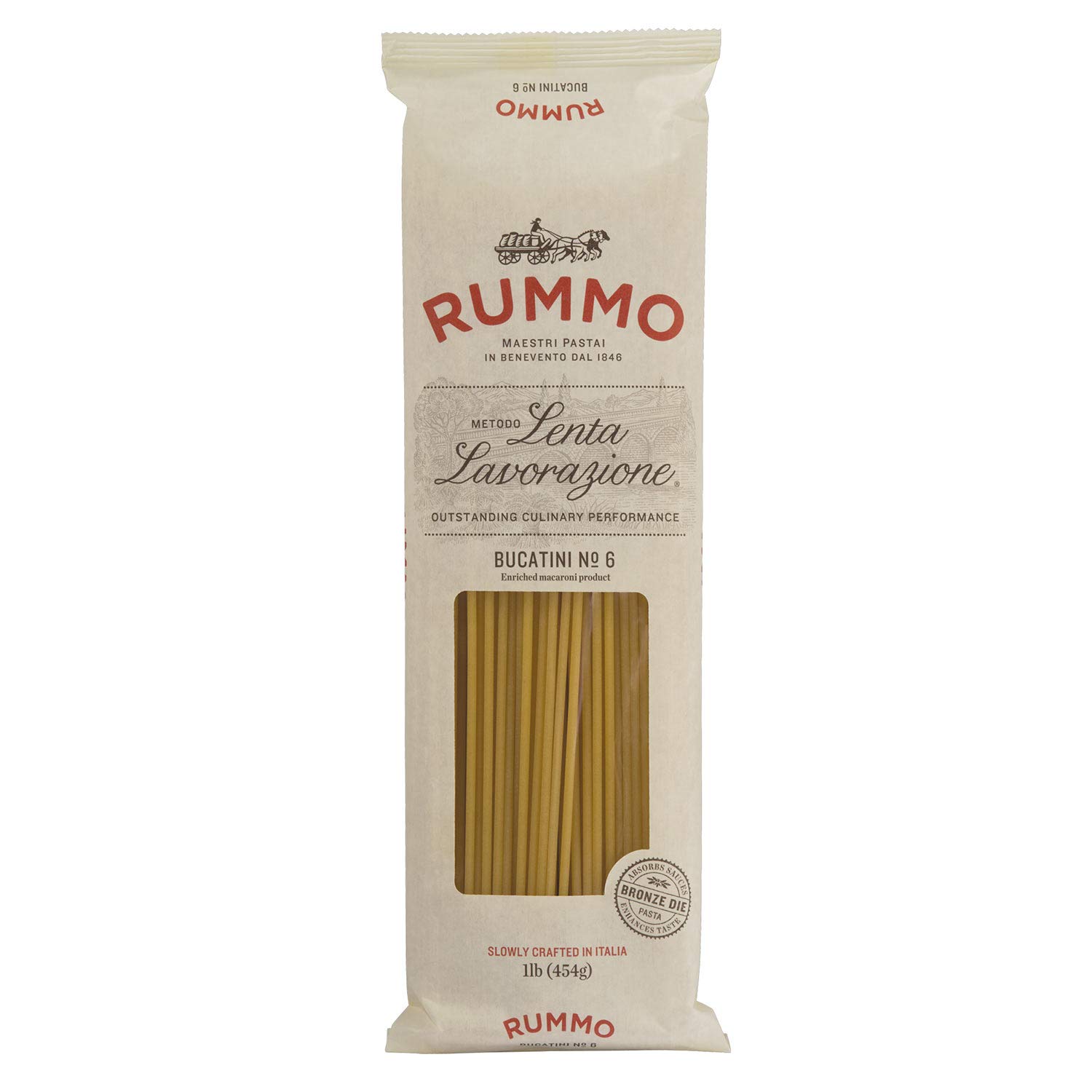 Rummo Italian Pasta Bucatini No.6, Always Al Dente (16 ounce)