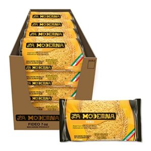 la moderna fideo pasta, noodles, durum wheat, protein, fiber, vitamins, 7 oz, pack of 20