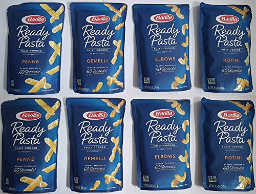 8-pack Variety, Barilla Ready Pasta: 2 pouches each of Rotini, Penne, Elbows, and Gemelli [2020]