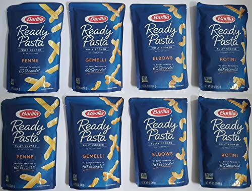 8-pack Variety, Barilla Ready Pasta: 2 pouches each of Rotini, Penne, Elbows, and Gemelli [2020]