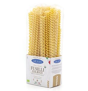 giusto sapore imported artisanal fusilli col buco italian pasta, organic bronze drawn, 340g