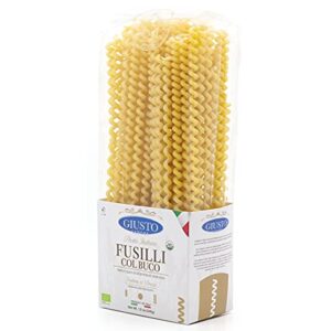 Giusto Sapore Imported Artisanal Fusilli Col Buco Italian Pasta, Organic Bronze Drawn, 340G