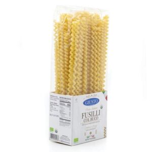 Giusto Sapore Imported Artisanal Fusilli Col Buco Italian Pasta, Organic Bronze Drawn, 340G