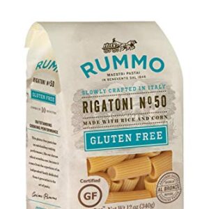 Rummo Italian Pasta GF Rigatoni No.50, Always Al Dente, Certified Gluten-Free, Made in Italy (12oz Package)