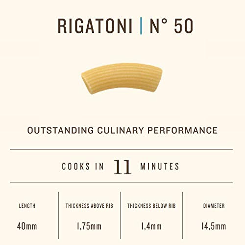 Rummo Italian Pasta GF Rigatoni No.50, Always Al Dente, Certified Gluten-Free, Made in Italy (12oz Package)