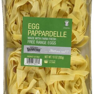 Compagnia Sanremo San Remo Italian Egg Pappardelle Pasta - Non-Gmo, Free Range Egg Traditional Pappardelle - 10 Oz (Pack Of 1) - Product Of Italy