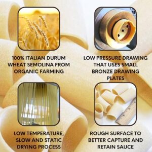 Paccheri Organic Italian Pasta di Gragnano I.G.P.| Pastai Gragnanesi | USDA Certified Organic| 17.6oz (500g)