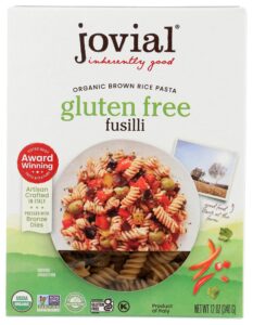 jovial pasta brown rice organic fusilli, 12 oz