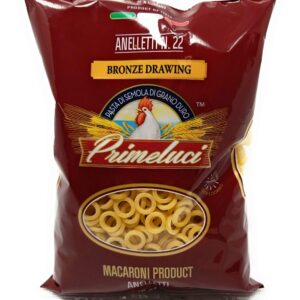 Primeluci Anelletti Durum Wheat Semolina Pasta - 1 lb (Pack of 4)