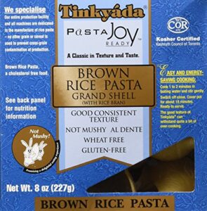 tinkyada brown rice pasta grand shell, 8 ounce