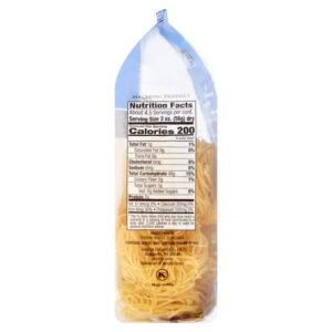 DeLallo Capellini Egg Pasta Nests, Angel Hair Long-Cut Pasta, 8.8oz Bag