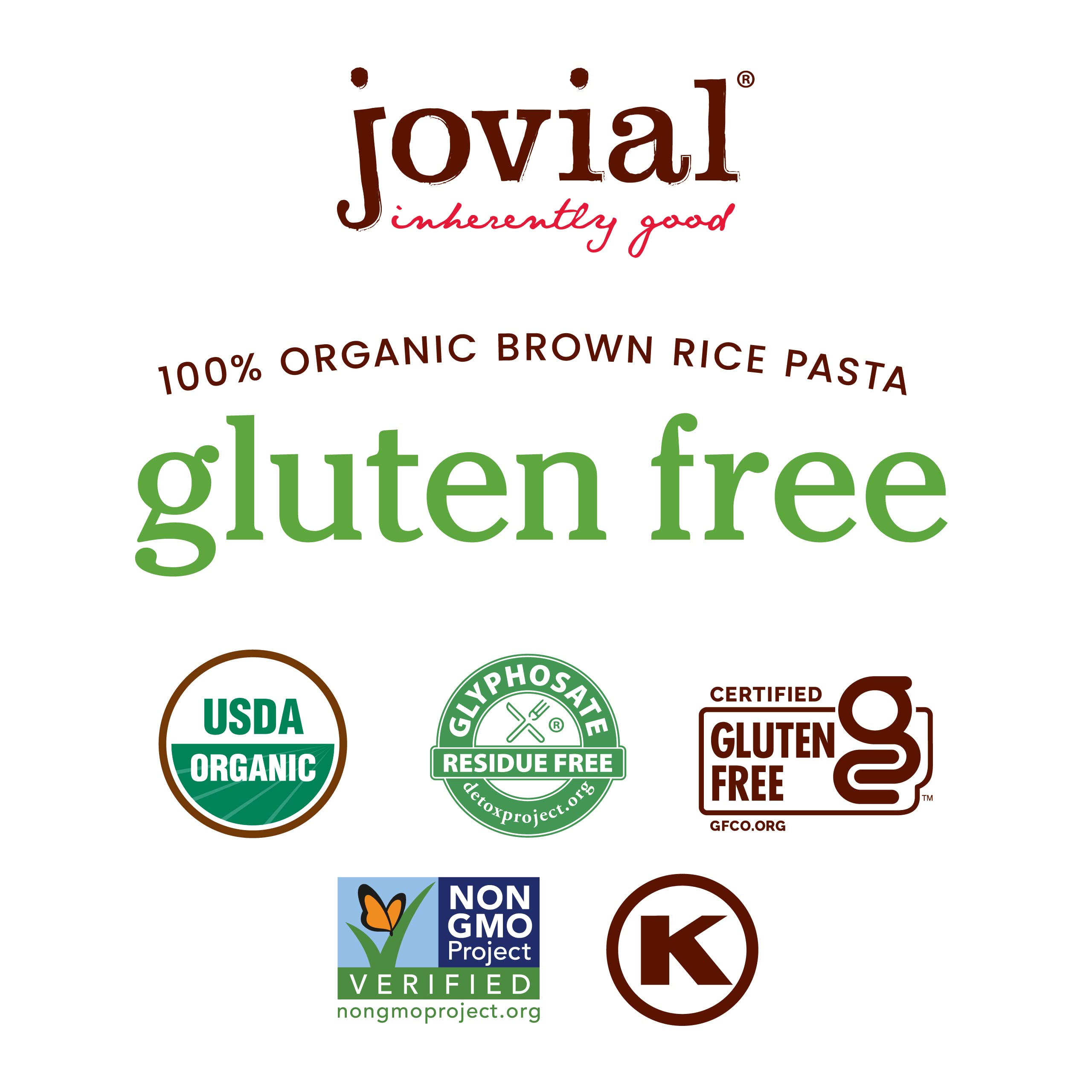 Jovial Farfalle Pasta | Jovial Elbows Pasta | Jovial Penne Rigate Pasta | Whole Grain Brown Rice Pasta | Gluten-Free | Non-GMO | Lower Carb | USDA Certified Organic | Made in Italy | 12 oz Each (3-pack)