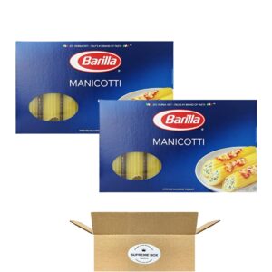 barilla manicotti pasta - non-gmo pasta made with durum wheat semolina - kosher certified pasta, 8 oz. box - pack of 2 (16 oz. in total)